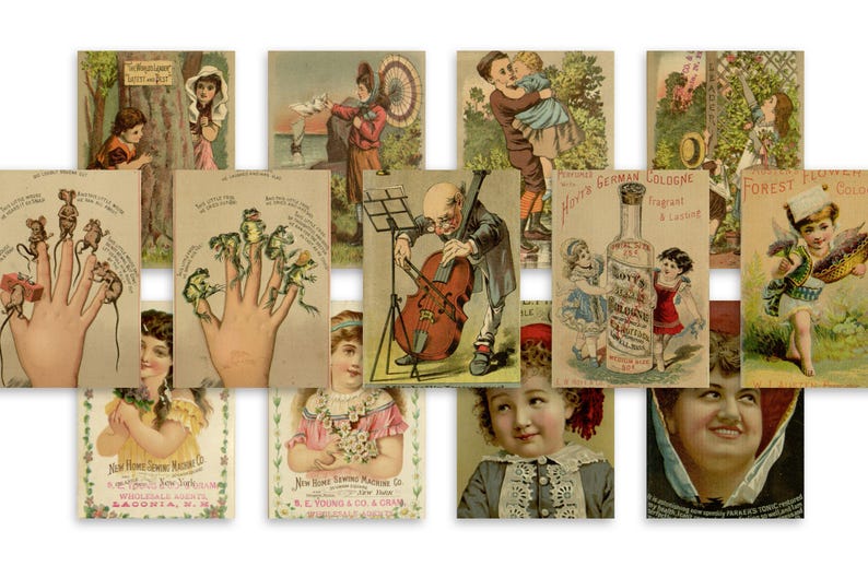 79 Vintage Victorian Advertising Cards Labels Printable | Digital ...