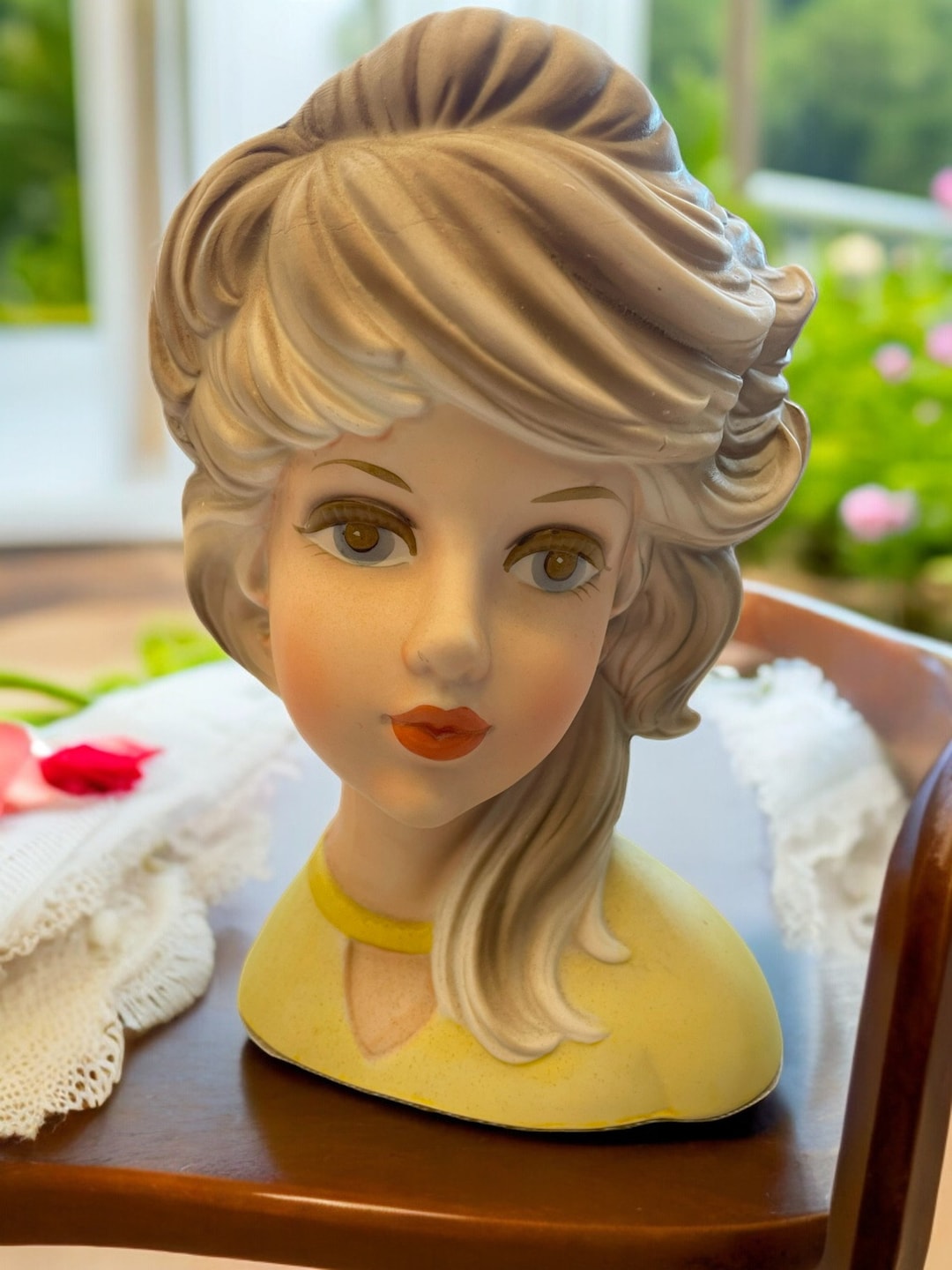 Extremely RARE Vintage Lady Head Vase Teen "ghost Girl" Inarco E-6210 ...