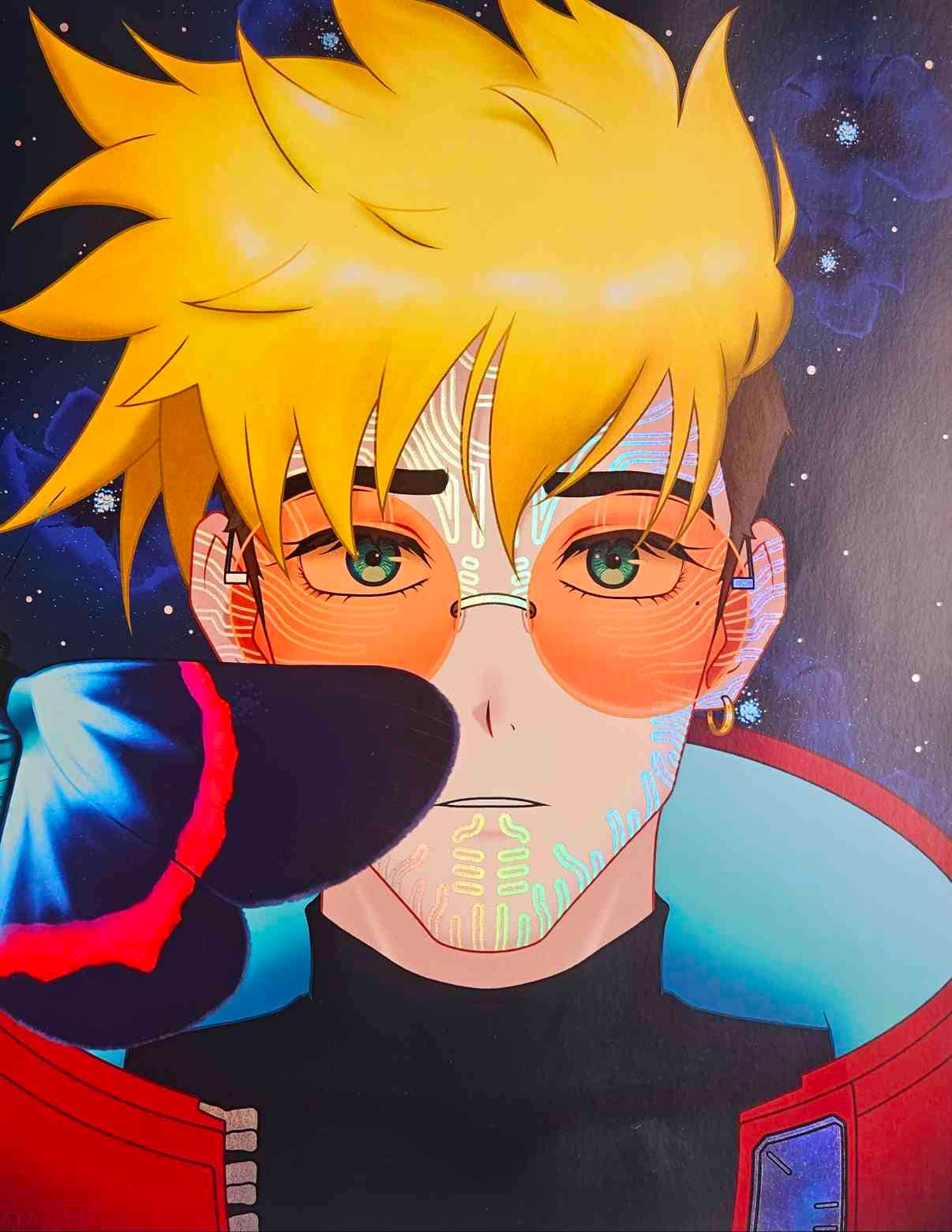 Butterfly Typhoon | Vash the Stampede Holographic Foil Anime Art Print ...