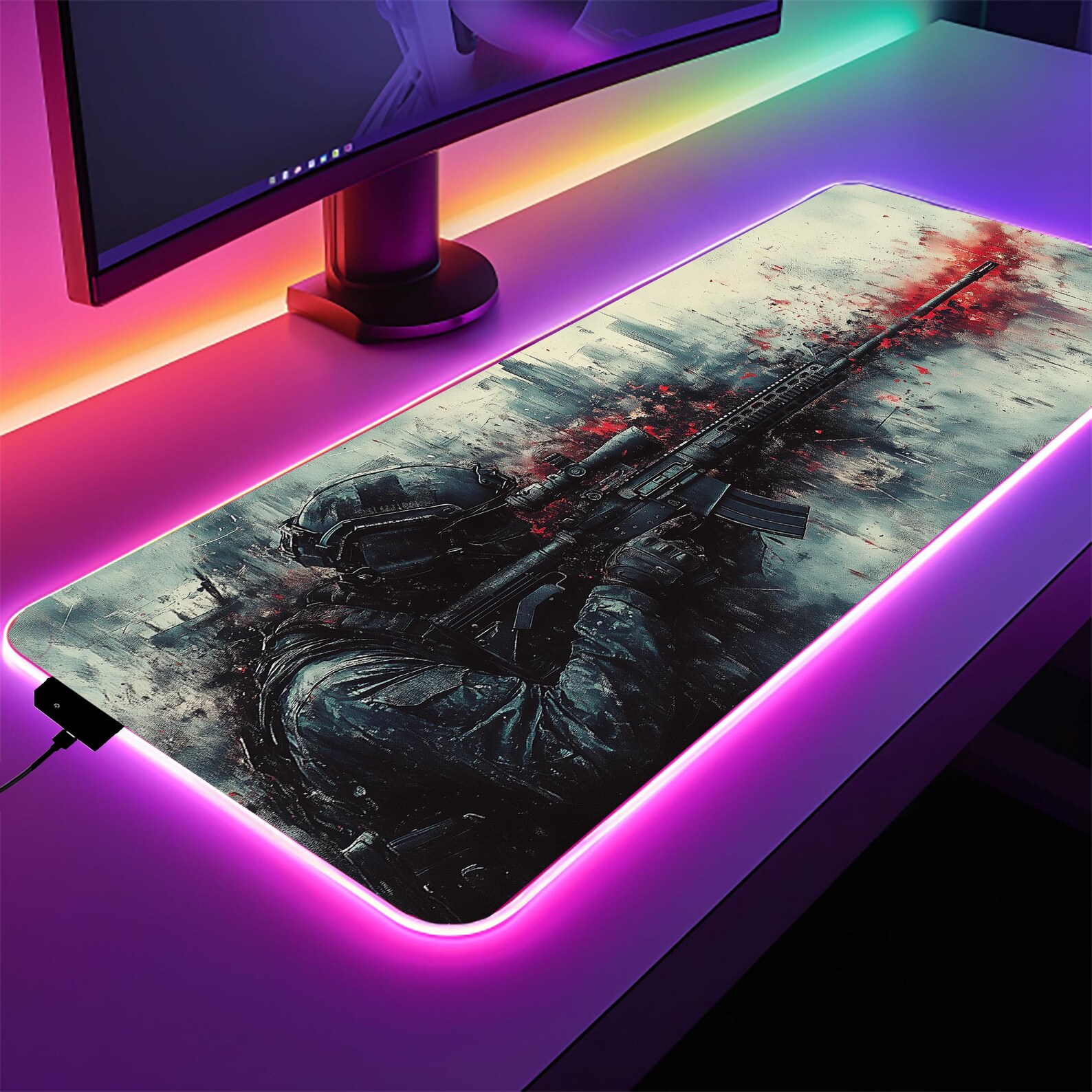 Gaming Desk Mat | Silent Sentinel | Extended Mouse Pad - Etsy