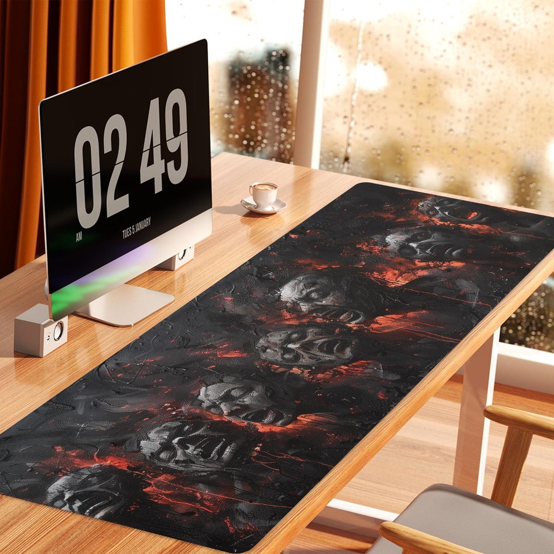 Haunting Embers Desk Mat - the Undead Watch in a Blaze of Shadows - Etsy