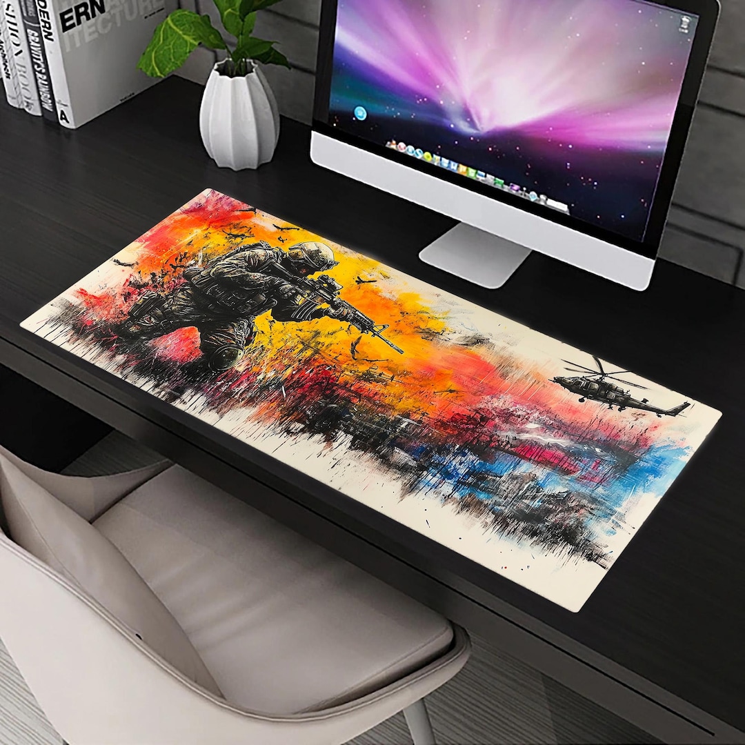 Steel Resolve - Gaming Desk Mat - Etsy