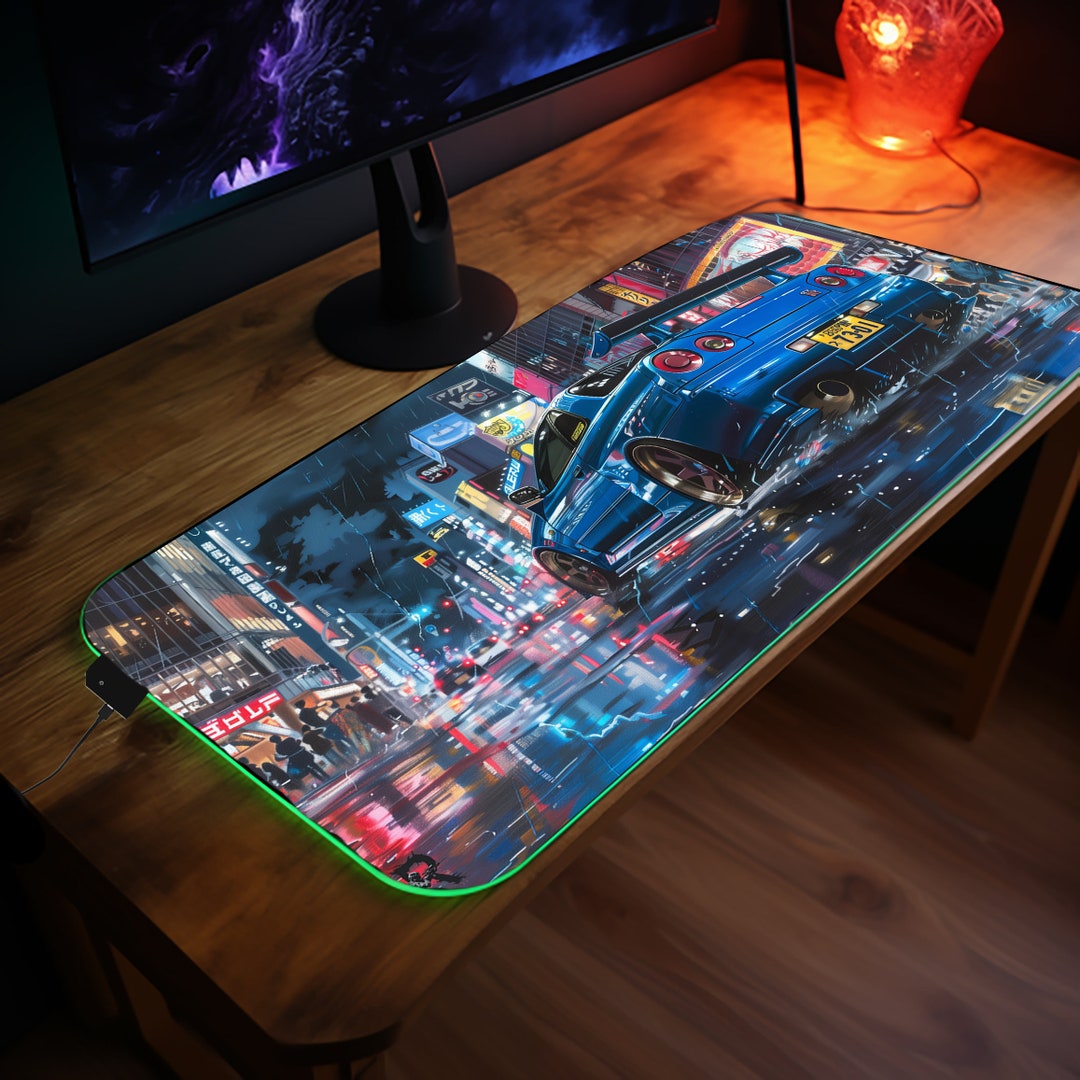 Godzilla R34 GTR 2 - LED Gaming Desk Mat - Etsy
