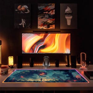 Gaming Desk Mat | Retro Surroundings | Extended Mouse Pad - Etsy