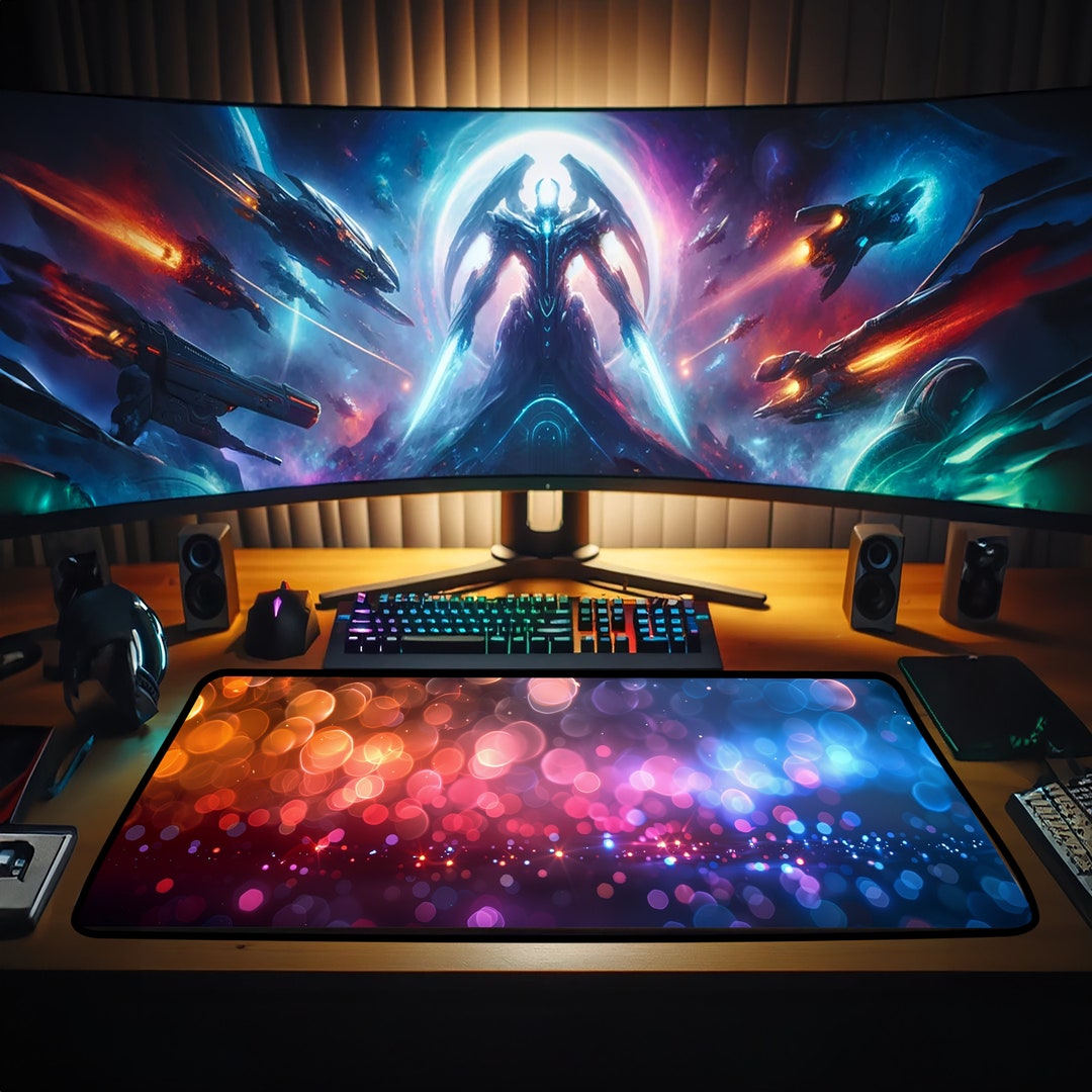 Neon Spheres Gaming Mouse Pad - Desk Mat - Etsy
