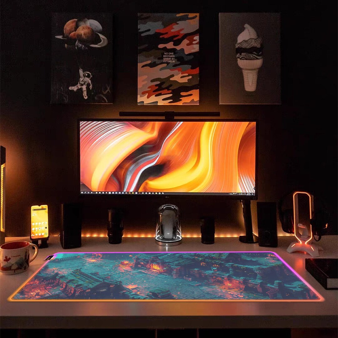 Pixel Quest Desk Mat A Fantasy Dungeon of Light and Riches - Etsy