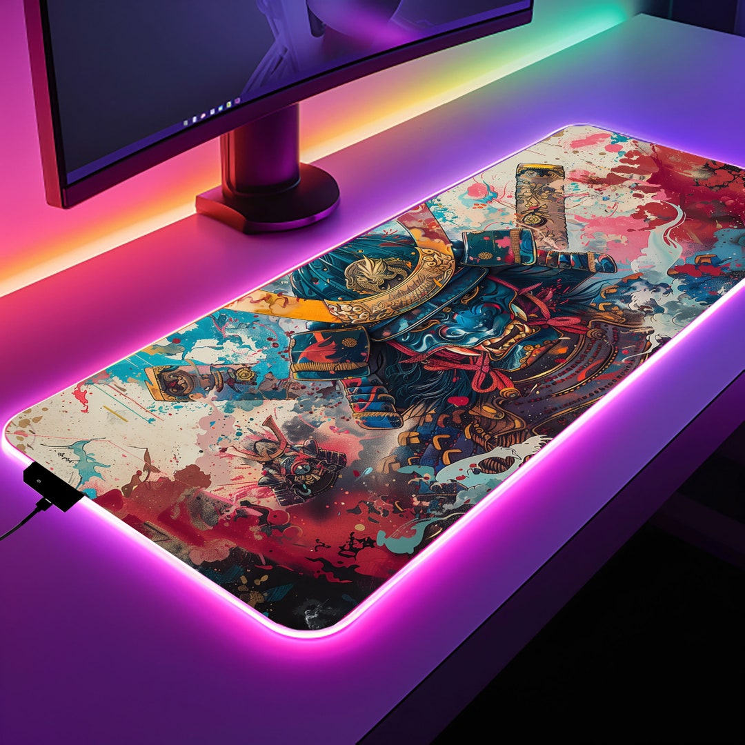 Samurai Splash - LED Gaming Desk Mat - Etsy