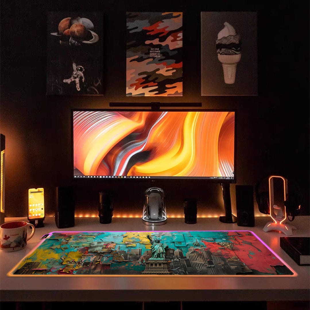 Lady Liberty Alive - Gaming Desk Mat - Etsy