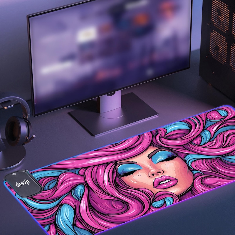 Anime Girl Mousepad Rgb Etsy