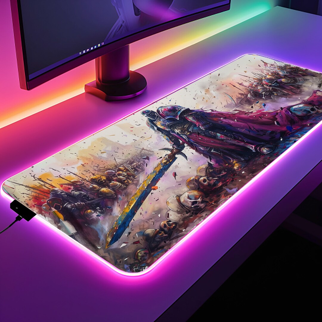 Paladin Prowess 1 - LED Gaming Desk Mat - Etsy