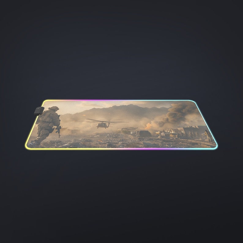 Protect & Serve - XL LED Gaming Desk Mat - Etsy