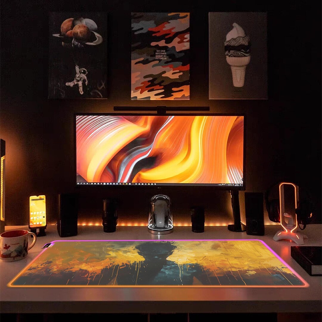 Amber Wraith Gaming Desk Mat - Etsy