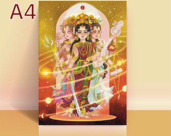 Tridevi Statue, Lakshmi Parvati Saraswati , Hindu God, Prayer, Feminine ...