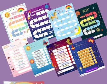 Toddler Reward Charts: Unicorn, Space, Gamer & Rainbow Themes ...