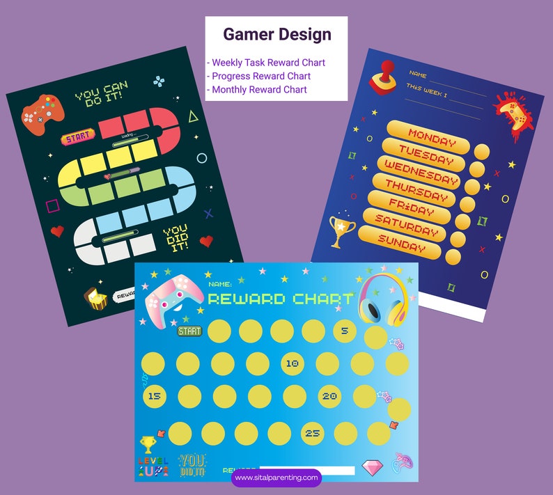 Toddler Reward Charts: Unicorn, Space, Gamer & Rainbow Themes ...