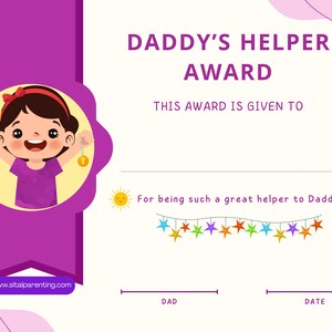 Printable Kids Award Certificates – Mommy & Daddy's Helper (PDF) - Etsy
