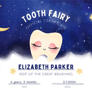 My First Tooth Certificate - Printable Award for Toddlers Celebrating ...