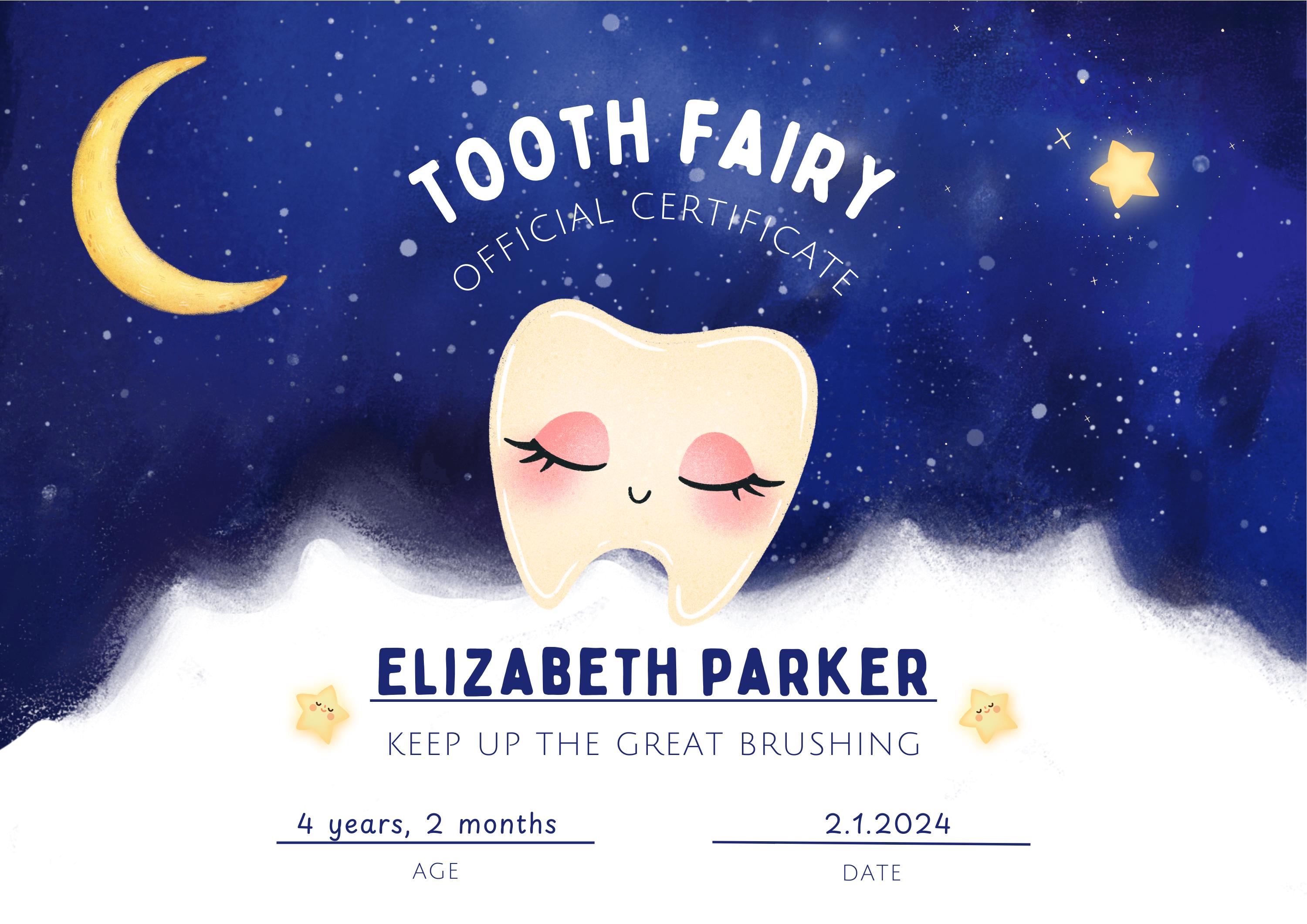 My First Tooth Certificate - Printable Award for Toddlers Celebrating ...