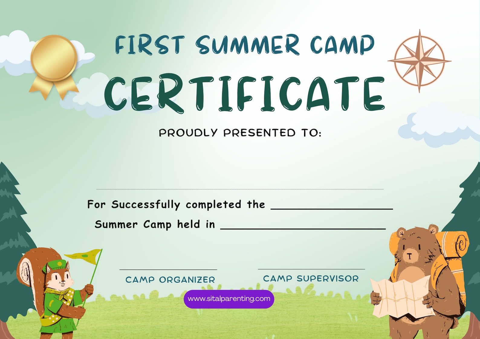 My First Summer Camp Certificate Printable Award for Toddlers ...