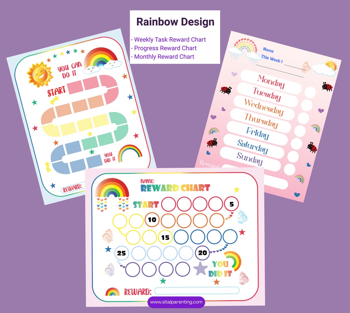 Toddler Reward Charts: Unicorn, Space, Gamer & Rainbow Themes ...