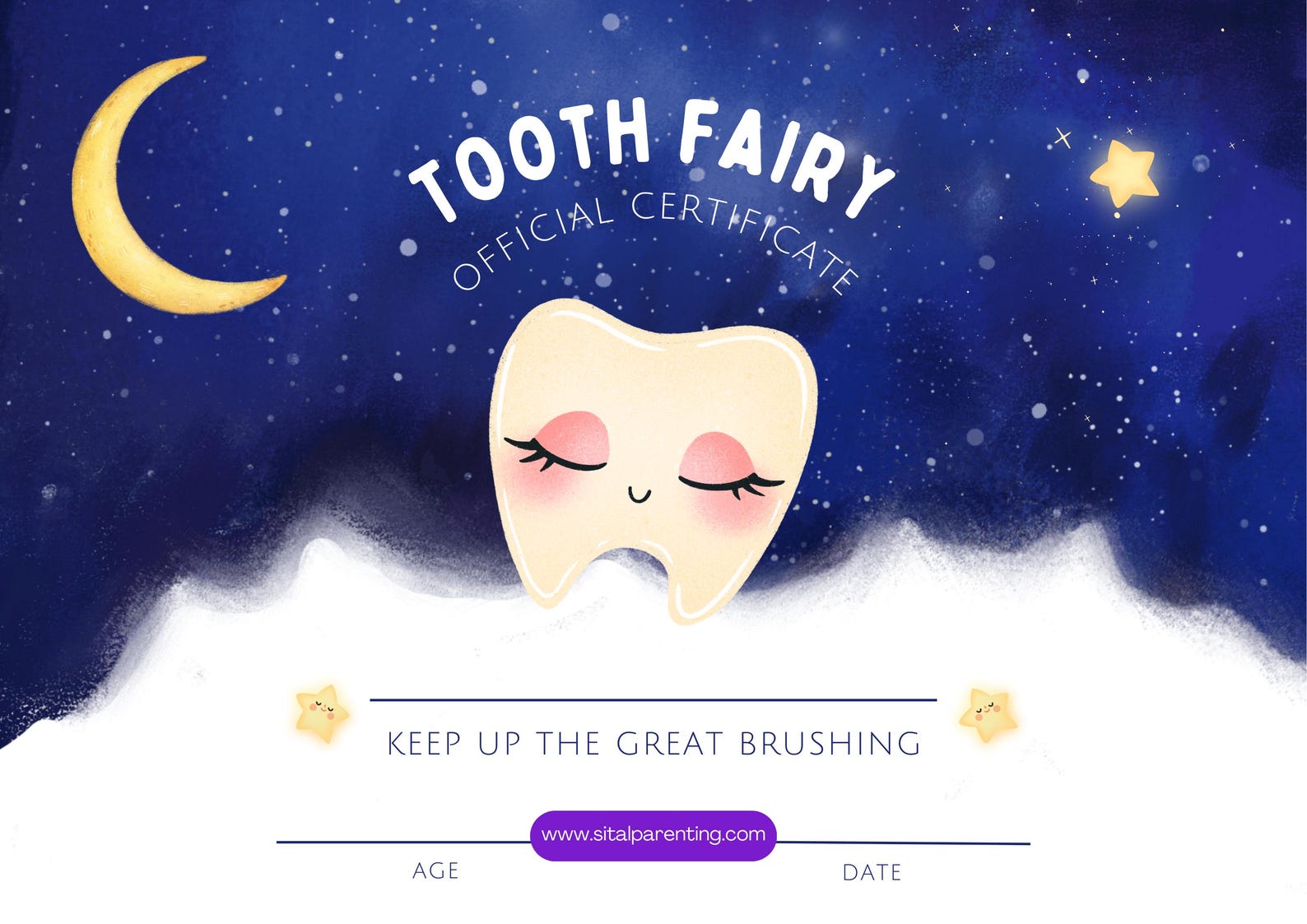 My First Tooth Certificate - Printable Award for Toddlers Celebrating ...