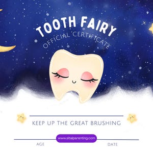 My First Tooth Certificate - Printable Award for Toddlers Celebrating ...