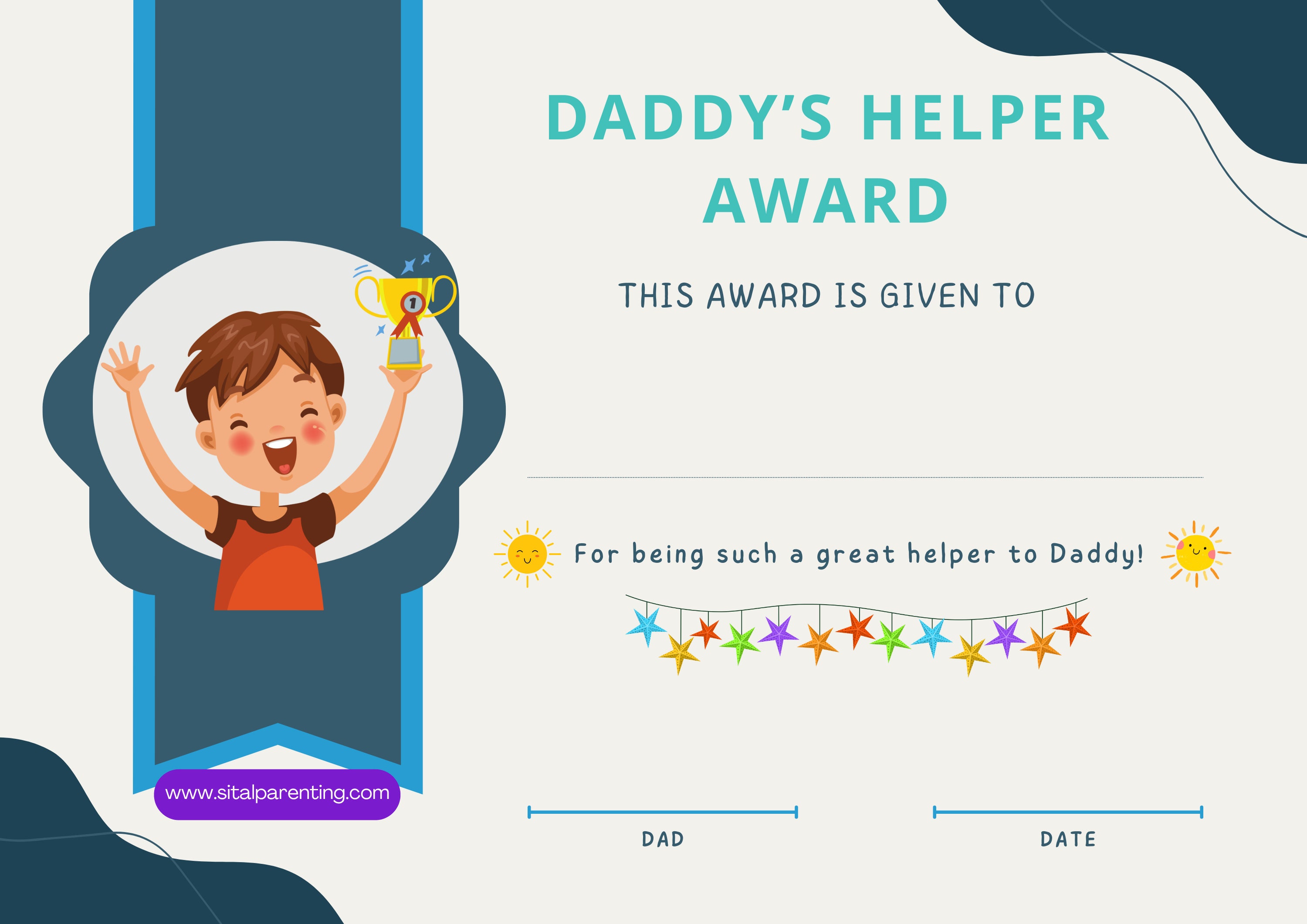 Award Certificates Bundle - Mommy's and Daddy's Helper - Colorful ...