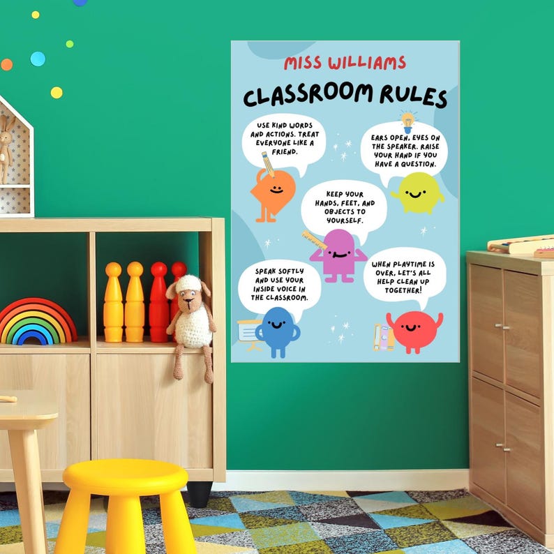 Personalized Classroom Rules Posters - Fun & Engaging Designs for K-5 ...