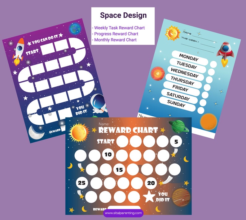 Toddler Reward Charts: Unicorn, Space, Gamer & Rainbow Themes ...