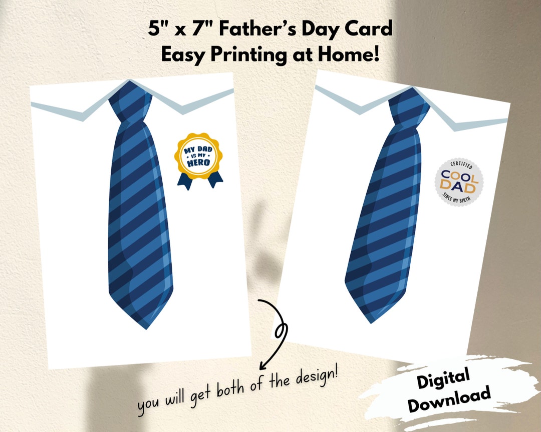 Happy Father's Day Card, Certified Cool Dad, My Dad is My Hero, 5 X 7 ...