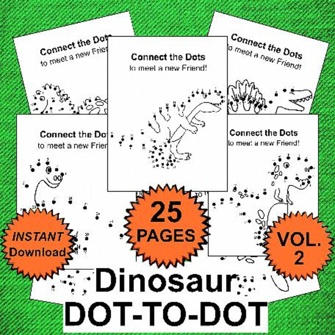 Dinosaur Connect the Dots Printable Dot to Dot Activity Pages for Kids ...