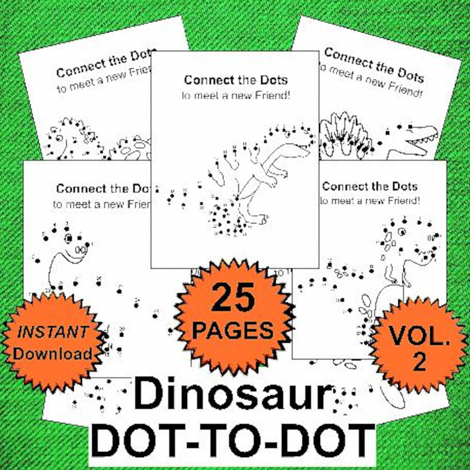 Dinosaur Connect the Dots Printable Dot to Dot Activity Pages for Kids ...