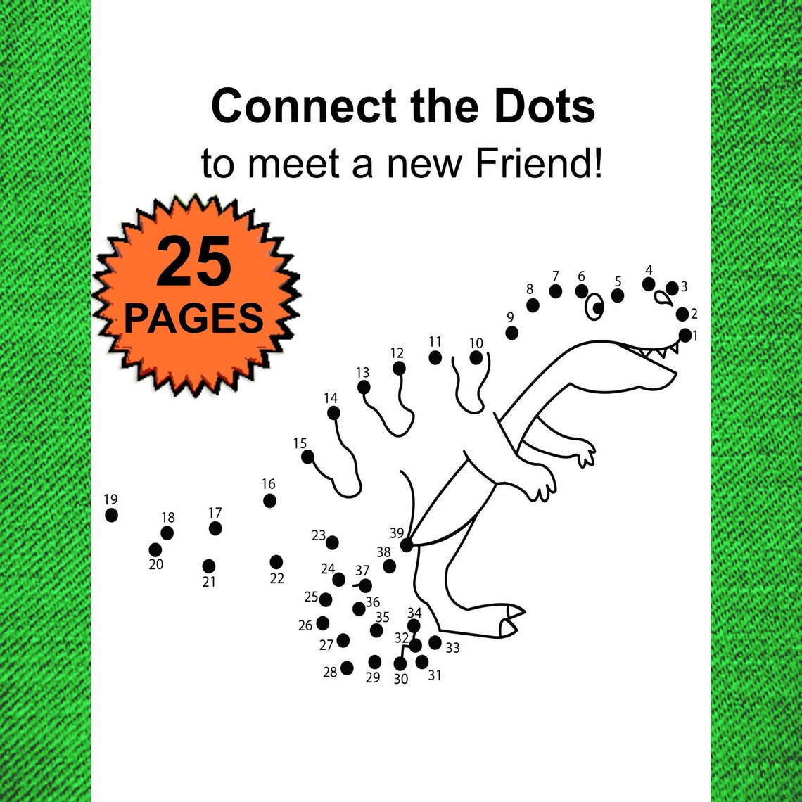 Dinosaur Connect the Dots Printable Dot to Dot Activity Pages for Kids ...