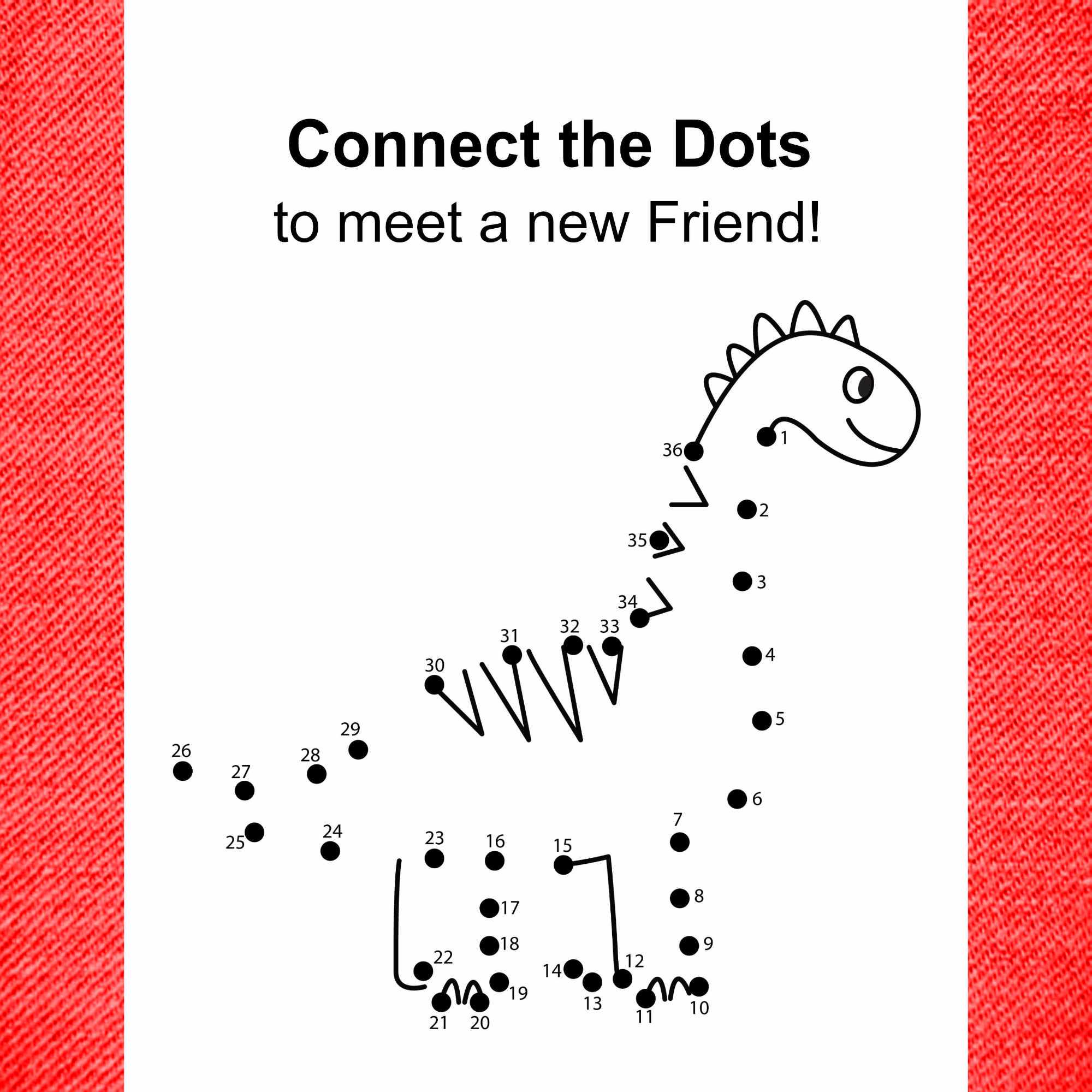 Dinosaur Dot to Dot Connect the Dots Printable Fun Dot to Dot Activity ...