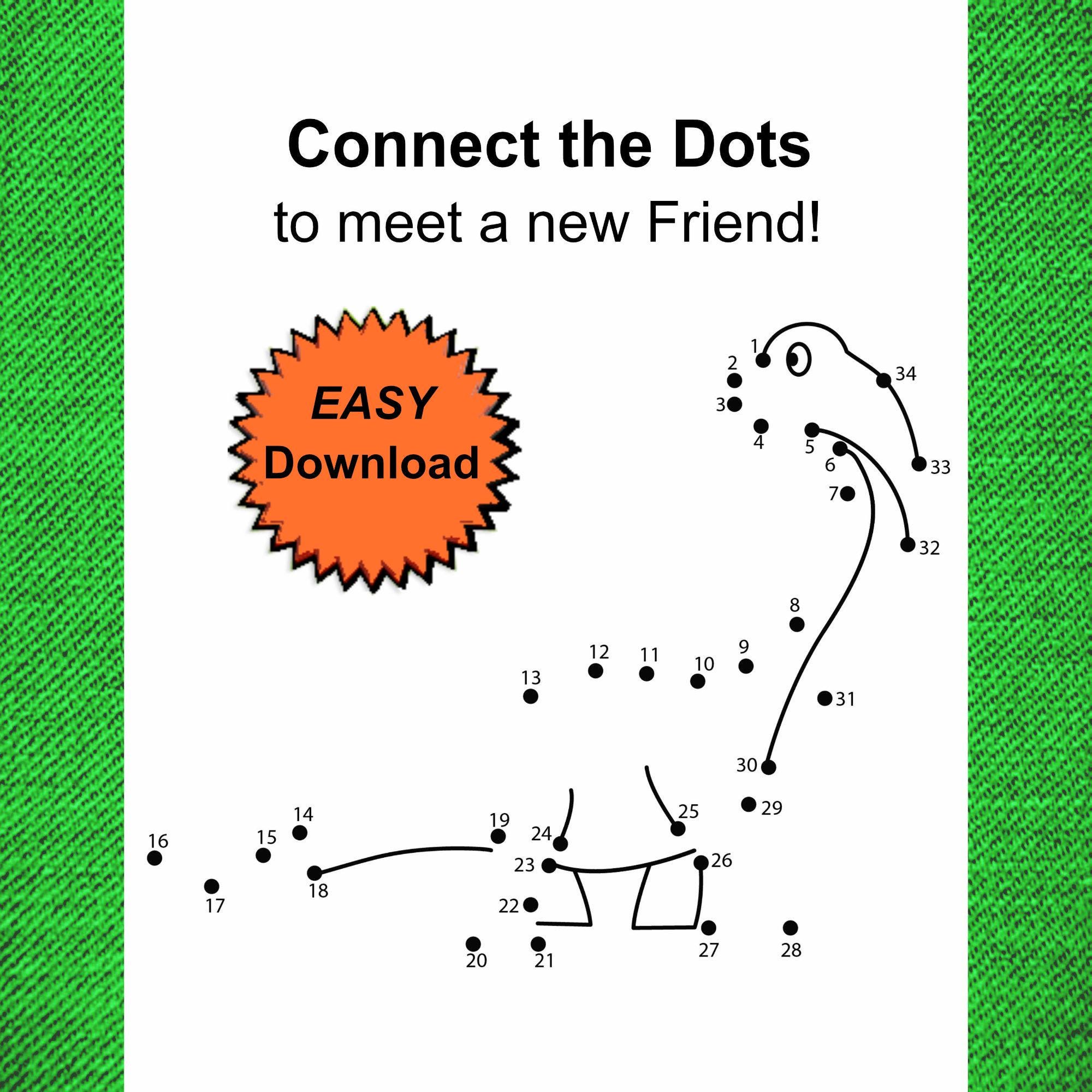 Dinosaur Connect the Dots Printable Dot to Dot Activity Pages for Kids ...