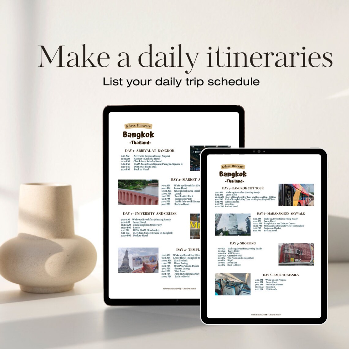 Travel Itinerary Template I Printable Travel Guide I Customizable ...