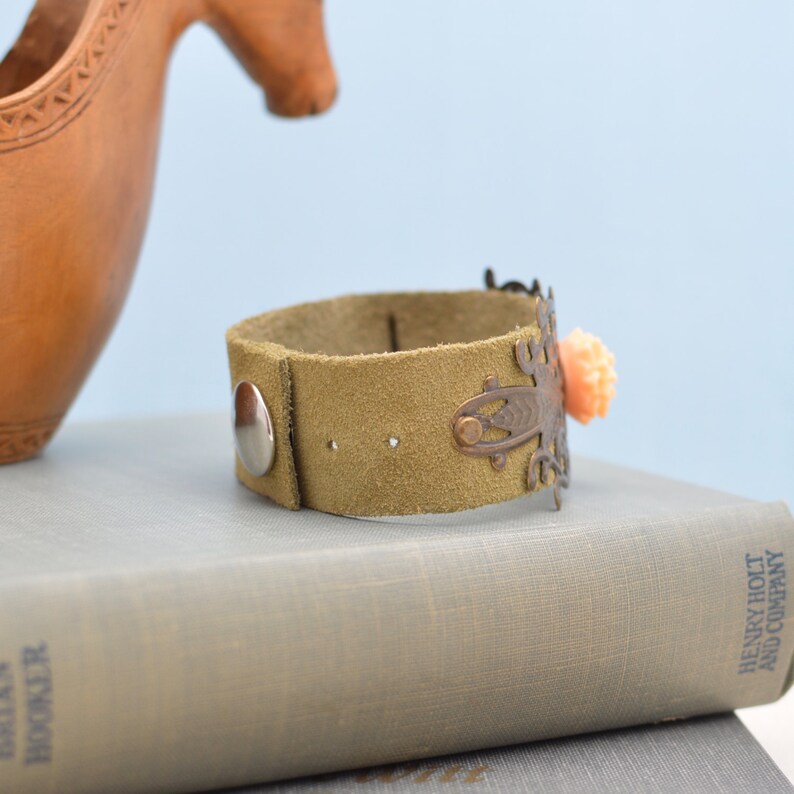 Suede Cuff Bracelet - Etsy