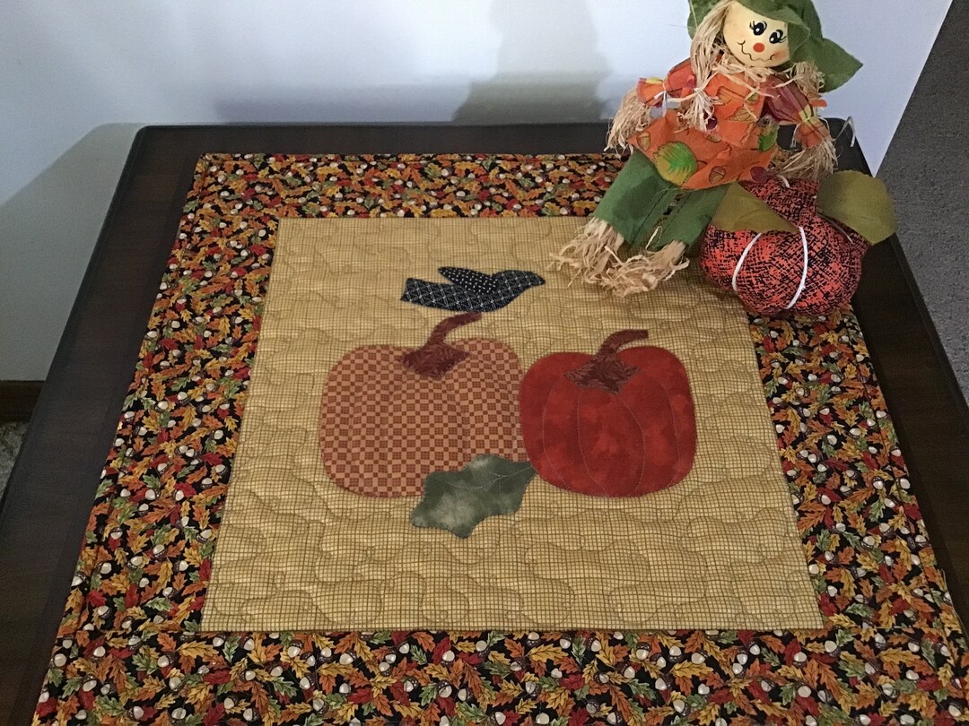 Square Table Topper Country Fall Pumpkins in Fall Colors - Etsy