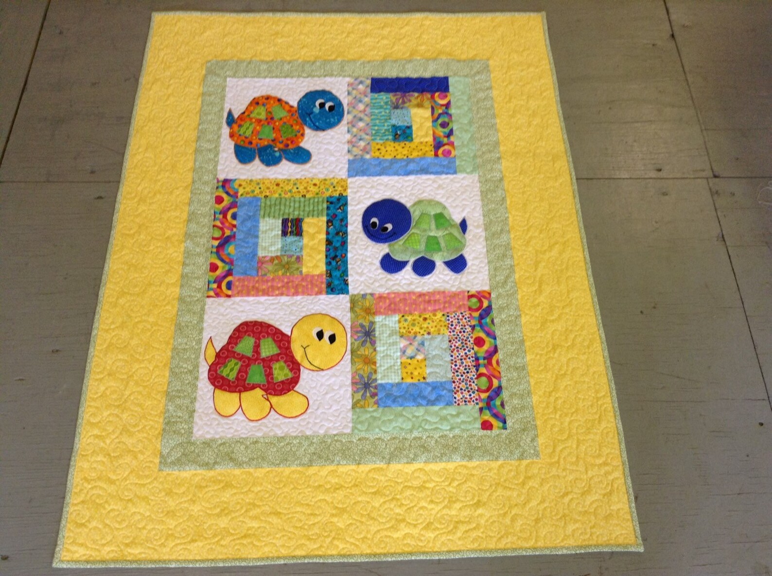 Turtle baby quilt | Etsy