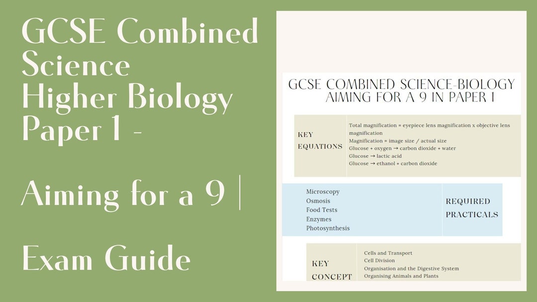 GCSE Combined Science Higher Biology Paper 1 - Aiming for a 9 | Exam ...