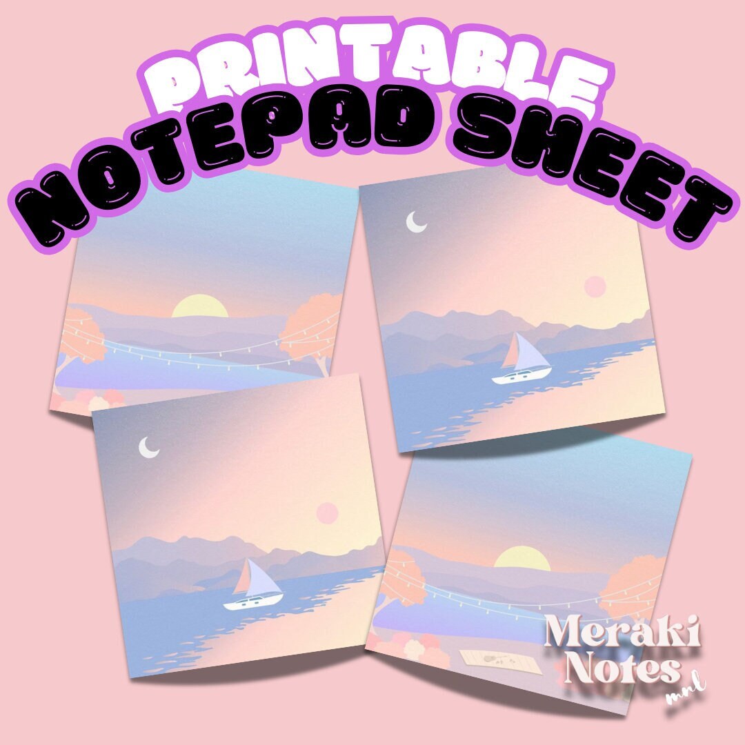 Aesthetic Printable Notepad Memopad Digital Notepad Printable - Etsy