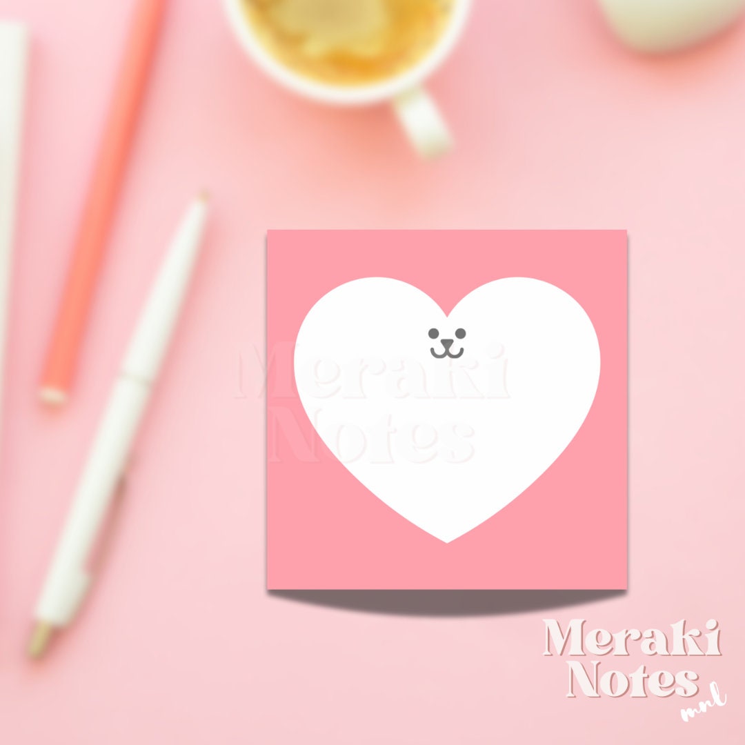 Heart Face Printable Memopad Notepad | Digital Notepad Printable - Etsy