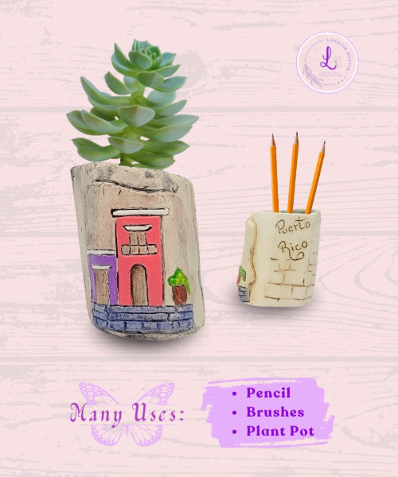 Garita San Juan Puerto Rico Design - Handmade Pen Pencil Brush Plant ...