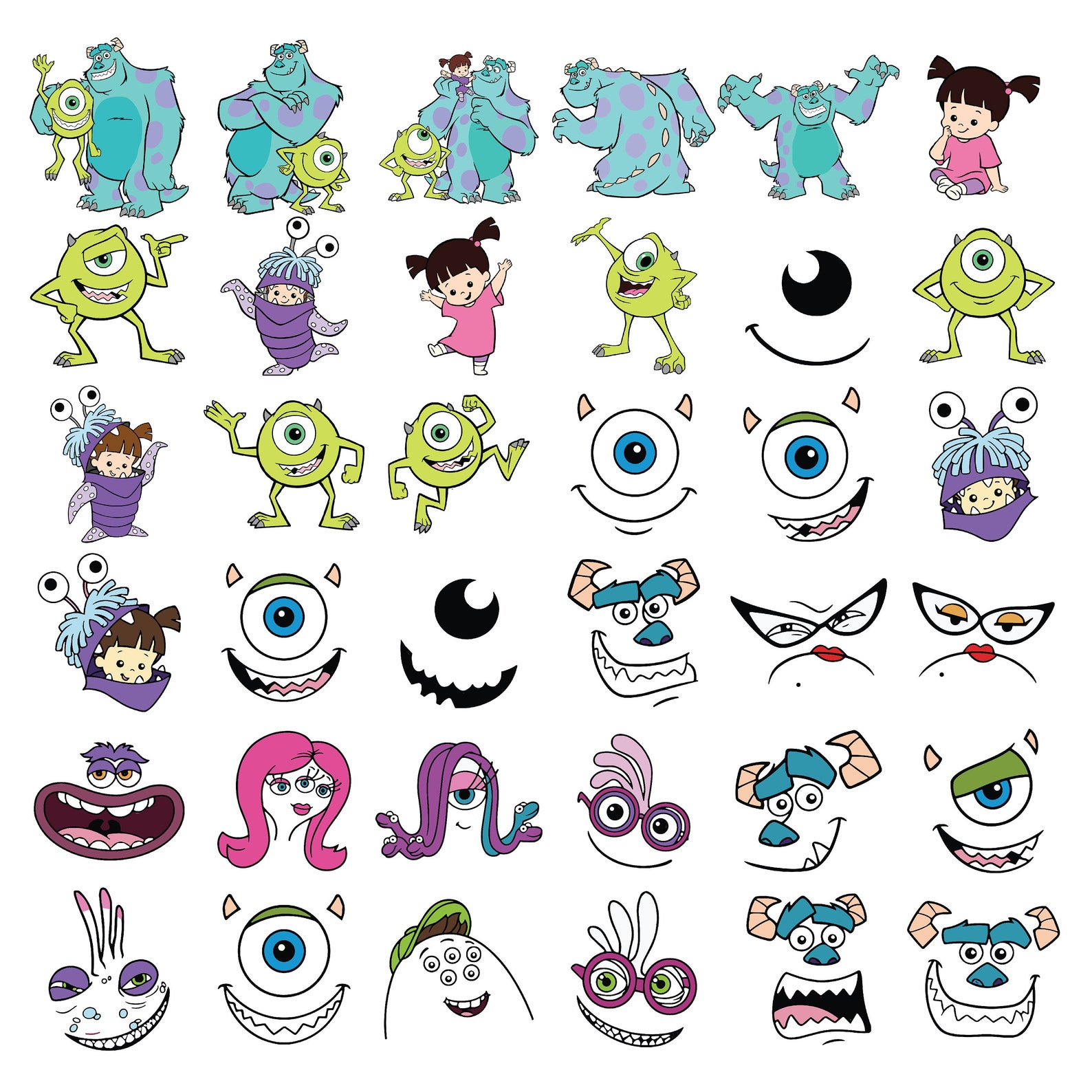 Monsters Svg, Characters SVG, Monsters for Cricut, Monsters Head Svg ...