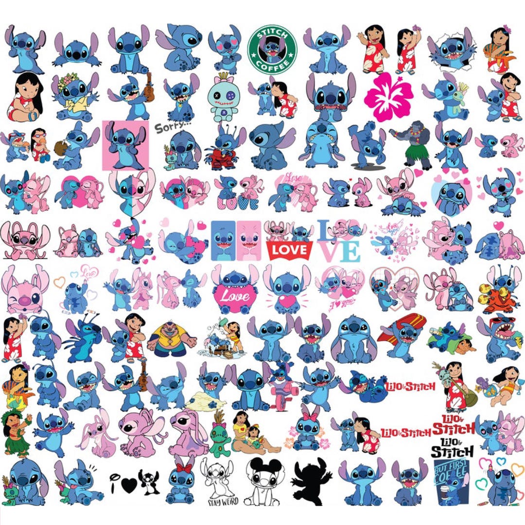 Mega Bundle Lilo and Stitch, Stitch Svg, Stitch Bundle, Stitch Clipart, Stitch Png, Lilo and ...