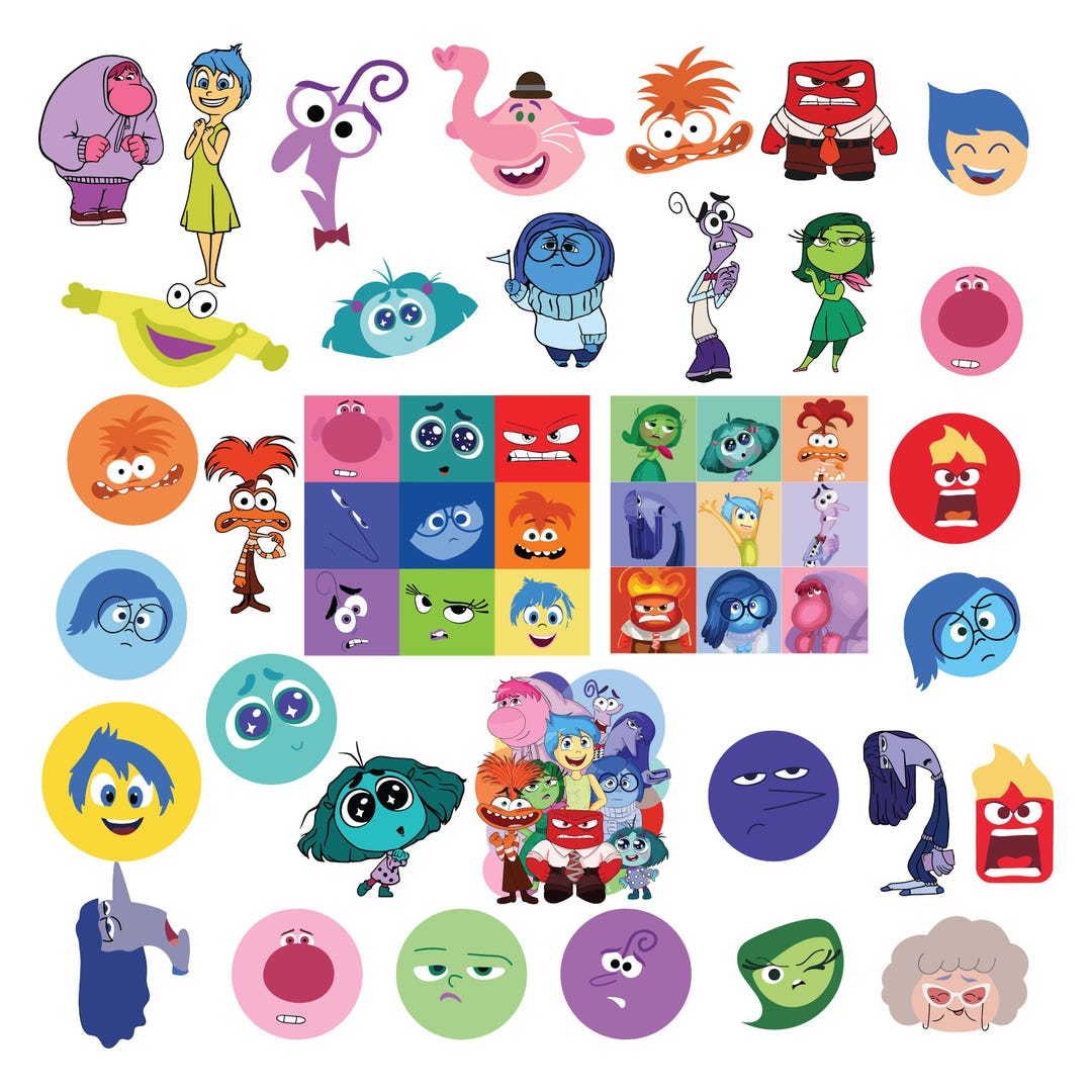 Inside Out 2 PNG, Inside Out Clipart Bundle, Inside Out SVG PNG, Anger ...
