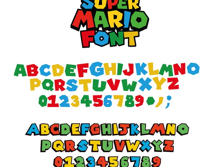 SUPER MARIO FONT Svg, Super Mario Alphabet Svg, Super Mario Letters and ...