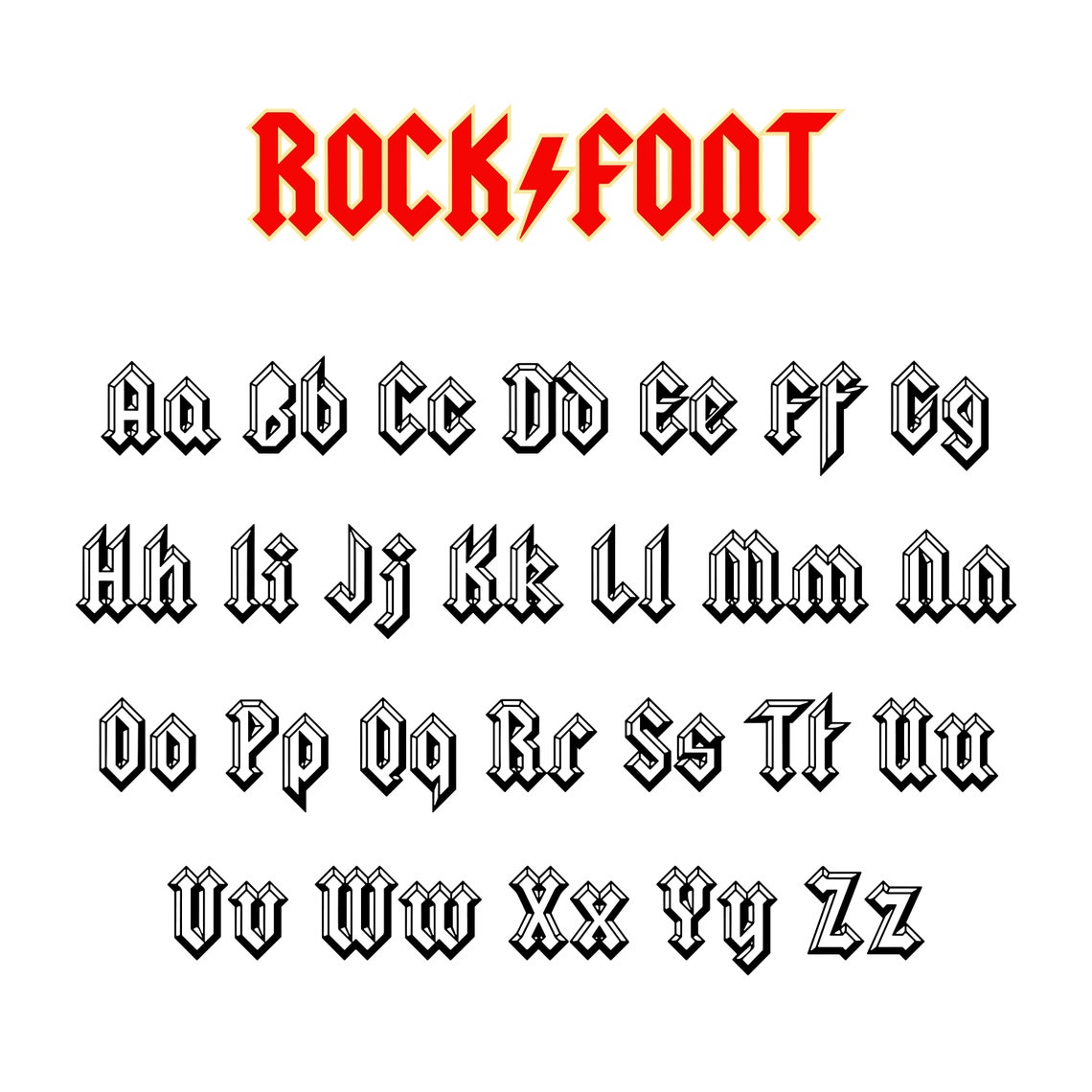 Rock Font, Hard Rock Font, Heavy Metal Font, Music Font, Metal Font ...