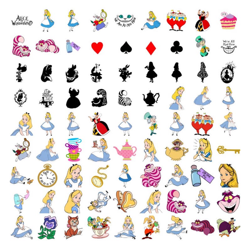 Alice in Wonderland SVG Bundle, Princess Svg & Png Files for Cricut ...