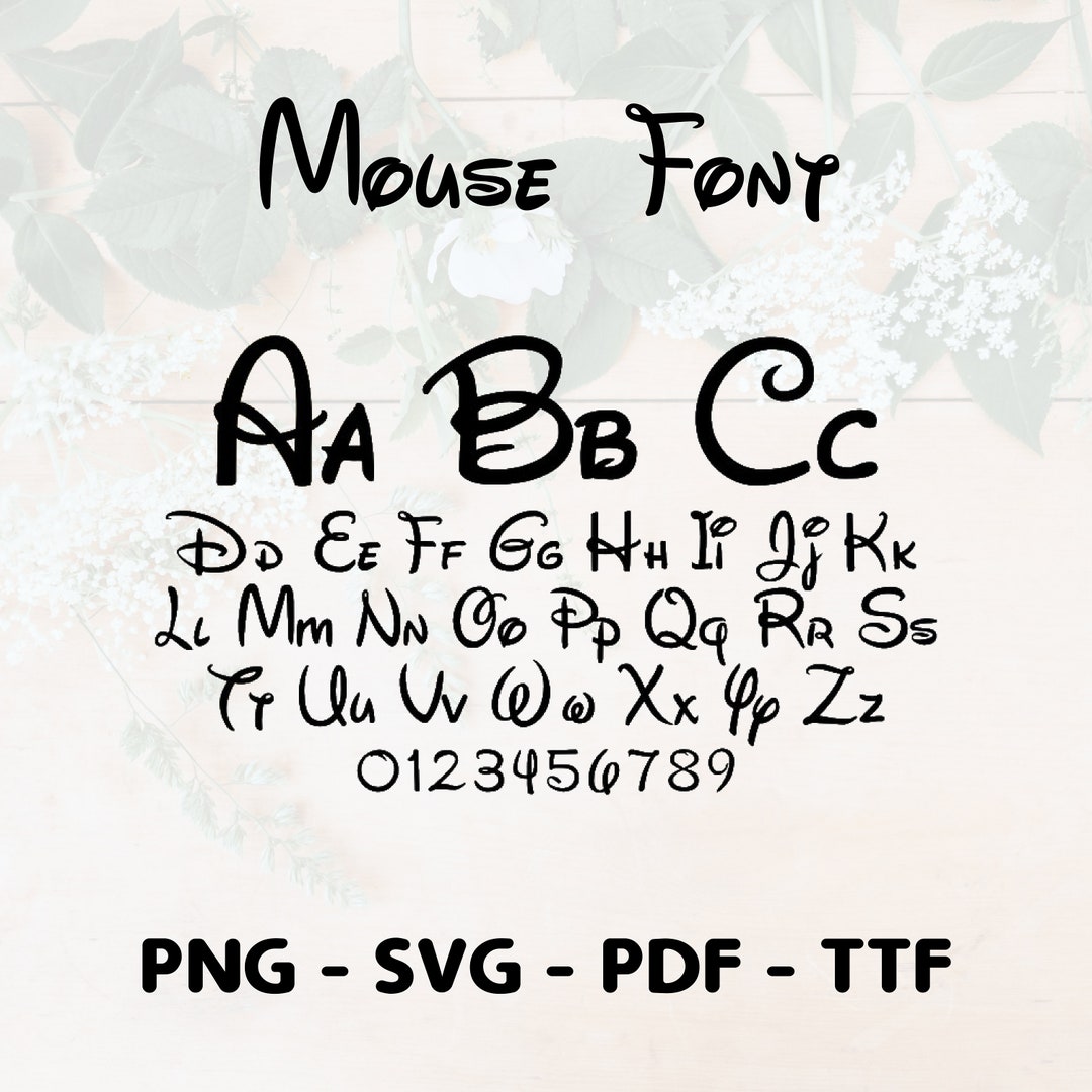 Mouse Font SVG, Mouse Alphabet Svg, Mickey Font SVG, Mickey Alphabet ...